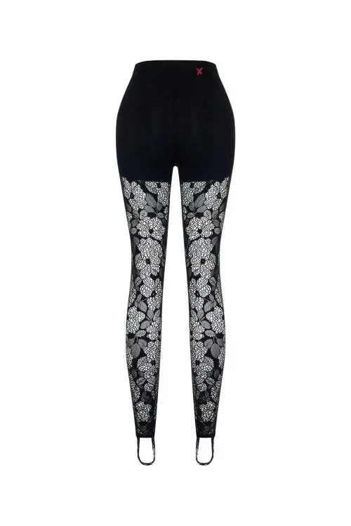 PCFG Lace Leggings With Built-in Ribbed Shorts