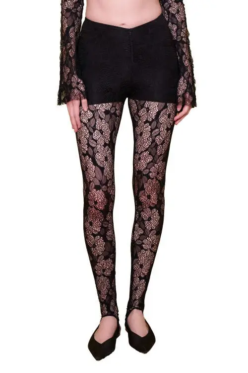 PCFG Lace Leggings With Built-in Ribbed Shorts