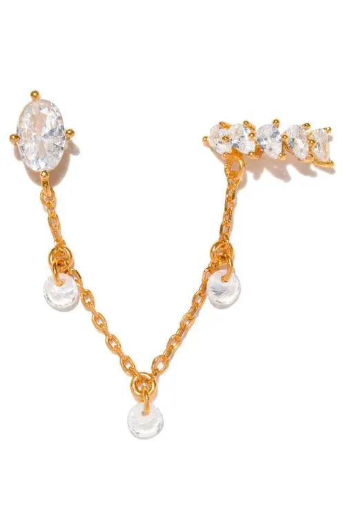 GIRLS CREW Dew You Chain Stud Ear Cuff - Gold