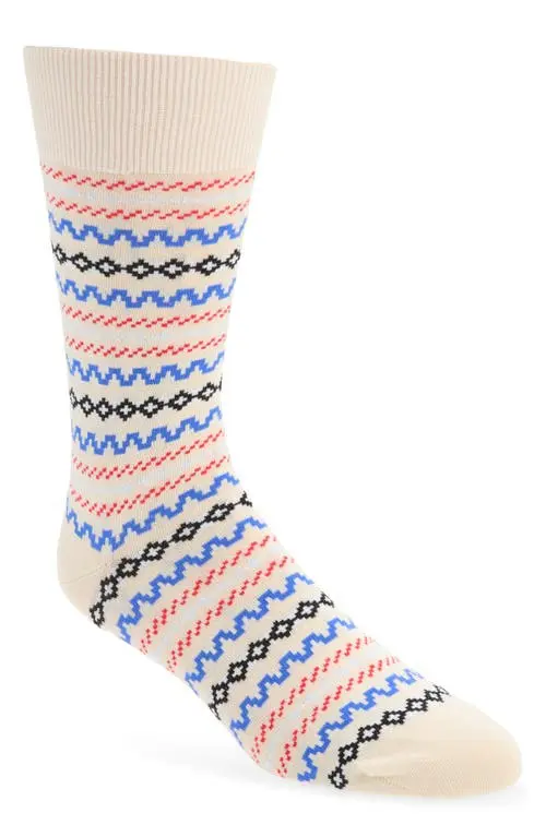 JW Anderson Fair Isle Crew Socks - Ivory