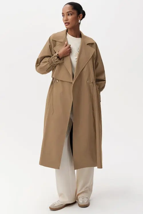 EXQUISE Daniele Belted Midi Trenchcoat - Camel