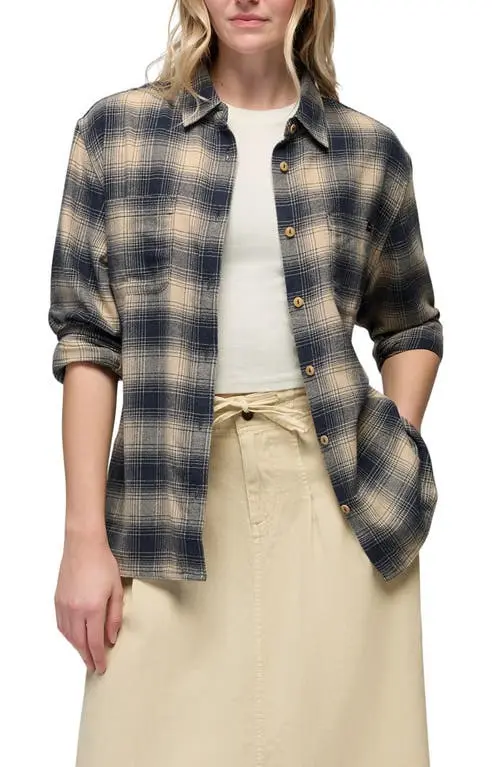 Prana Cabin Core Plaid Flannel Shirt - Stone