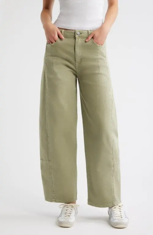 TRACTR Wide Leg Crop Jeans - Sage