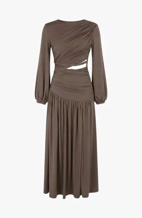 MODENAIRE Long Sleeve Slim Fit Maxi Dress