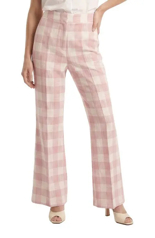 LILY AND LIONEL Zena Flared Check Trouser - Pink