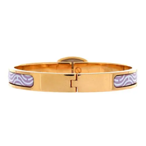 Hermès Mini Clic Chaine D'ancre Bracelet Metal And Printed Enamel