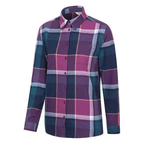 Mountain Warehouse Balsam Brushed Flannel Longline Shirt - Purple
