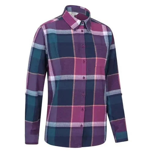 Mountain Warehouse Balsam Brushed Flannel Longline Shirt - Purple