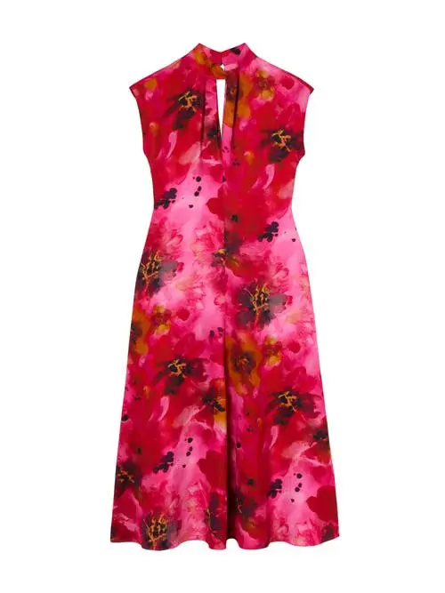 Whistles Painterly Floral Midi Dress