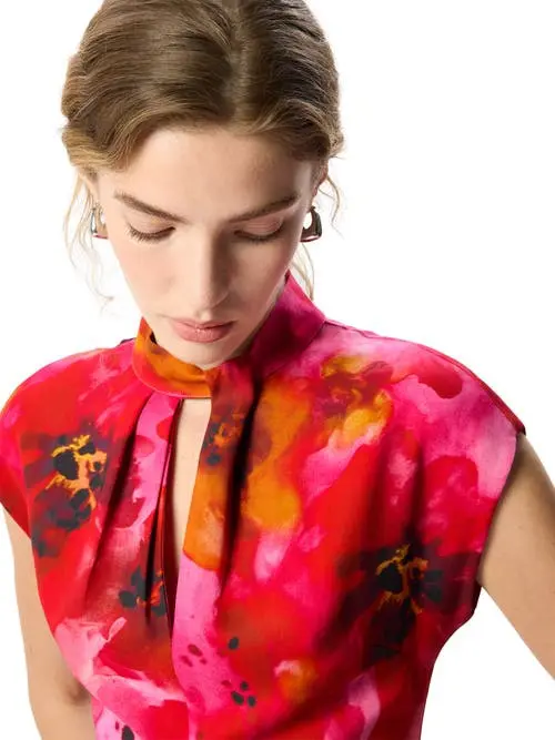 Whistles Painterly Floral Midi Dress