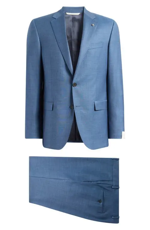 JACK VICTOR Stacey Trim Fit Solid Navy Stretch Super 110s Suit