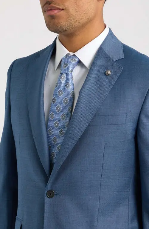 JACK VICTOR Stacey Trim Fit Solid Navy Stretch Super 110s Suit