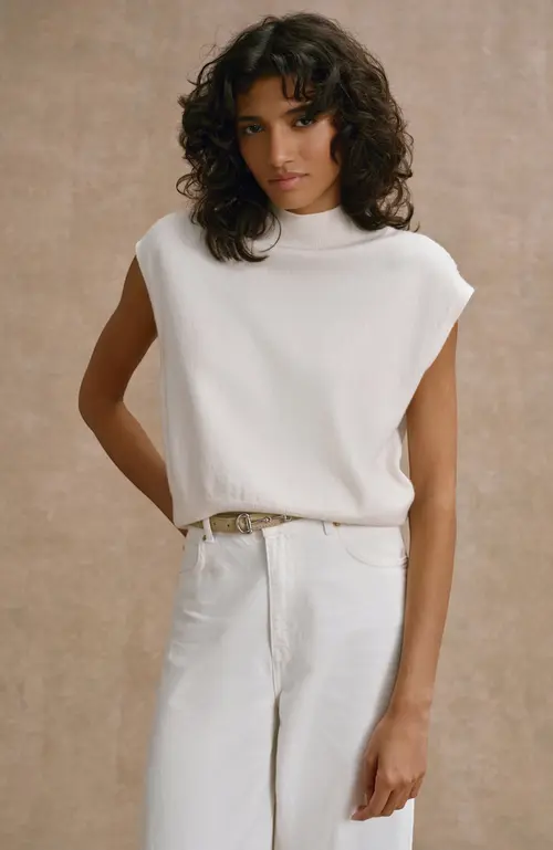 Mint Velvet Relaxed Mock Neck Knit Top