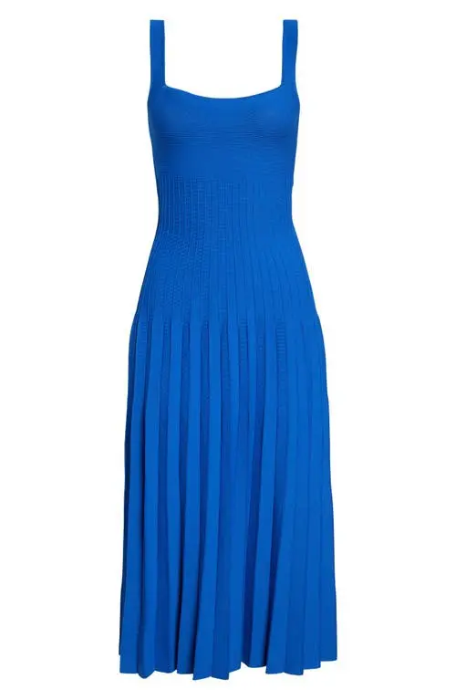 Staud Ellison Pleated Midi Dress - Cobalt