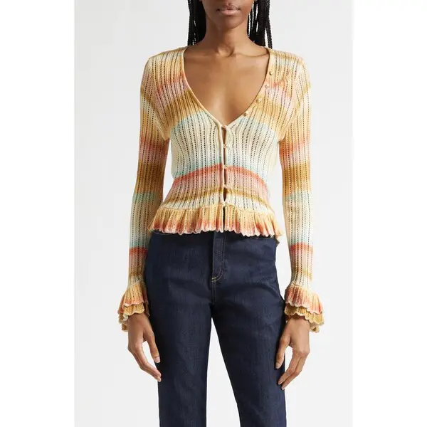 Cinq À Sept Edith Space Dyed Cardigan - Sunset Multi