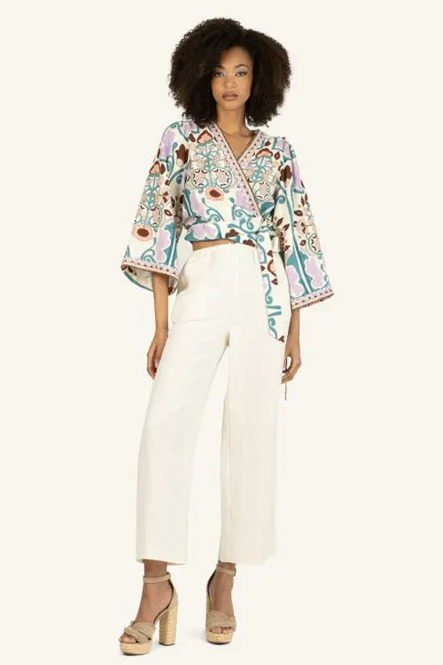 SECRET PON-PON Rylan Top - Multi Abstract Print