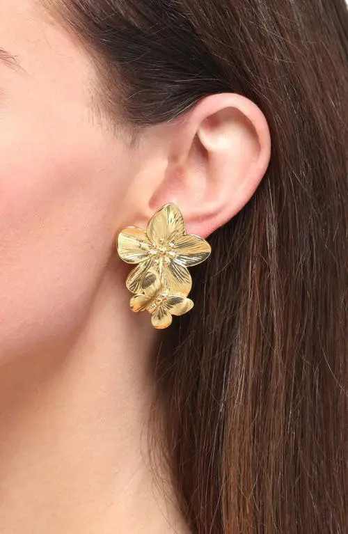 KARINE SULTAN Bloom Clip-on Earrings With Flower And Butterfly Motif