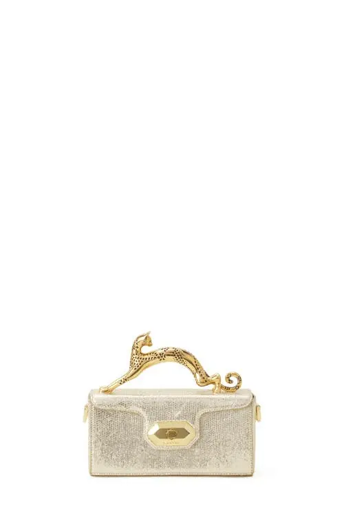 LANVIN Pencil Cat Nano Bag In Crackled Metallic Leather