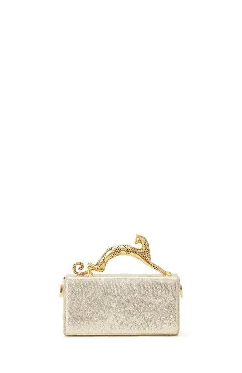 LANVIN Pencil Cat Nano Bag In Crackled Metallic Leather