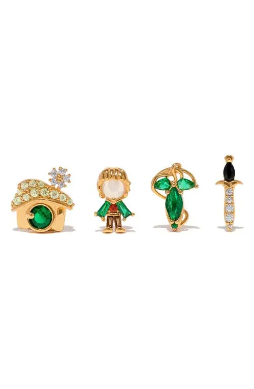 GIRLS CREW Lord Of The Rings Frodo Set Of 4 Stud Earrings - Gold
