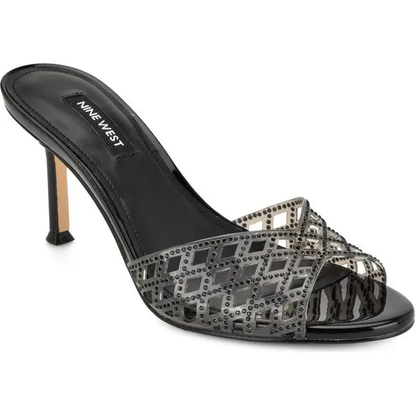 Nine West Mazzy Slide Sandal With Rhinestones - Black