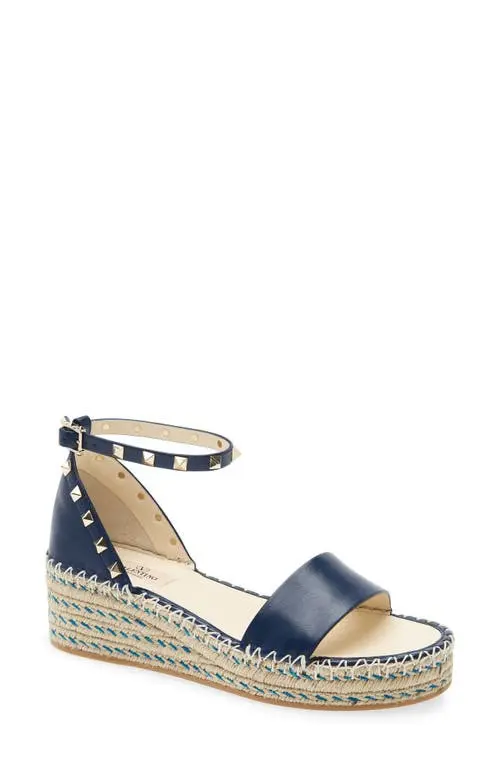 Valentino Garavani Rockstud Espadrille Wedge Sandal