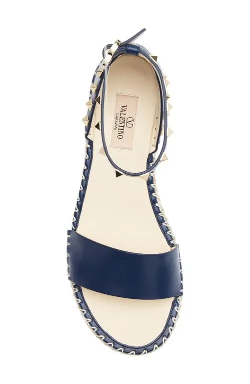 Valentino Garavani Rockstud Espadrille Wedge Sandal