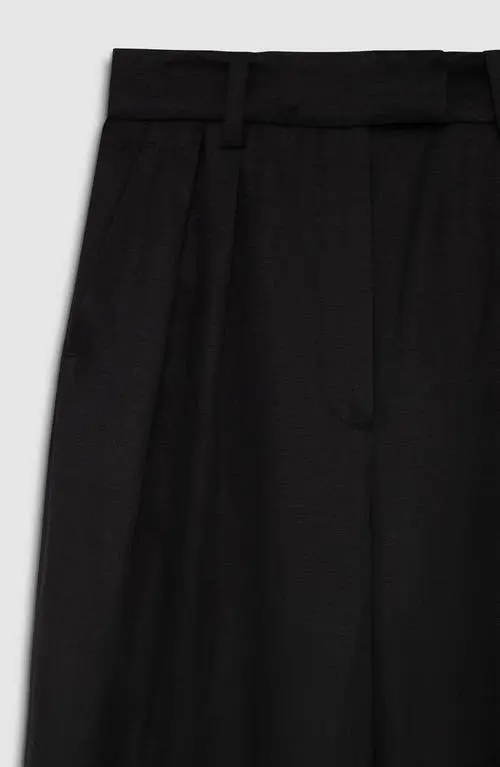 ANINE BING Lou Linen Blend Trousers - Black