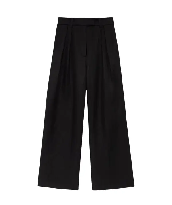 ANINE BING Lou Linen Blend Trousers - Black