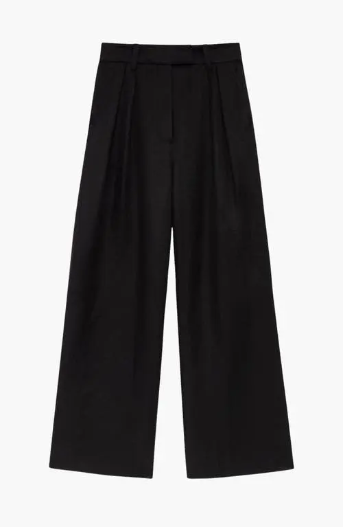 ANINE BING Lou Linen Blend Trousers - Black