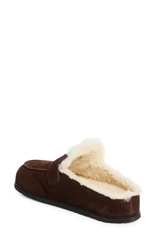 Prada Genuine Shearling Buckle Mule