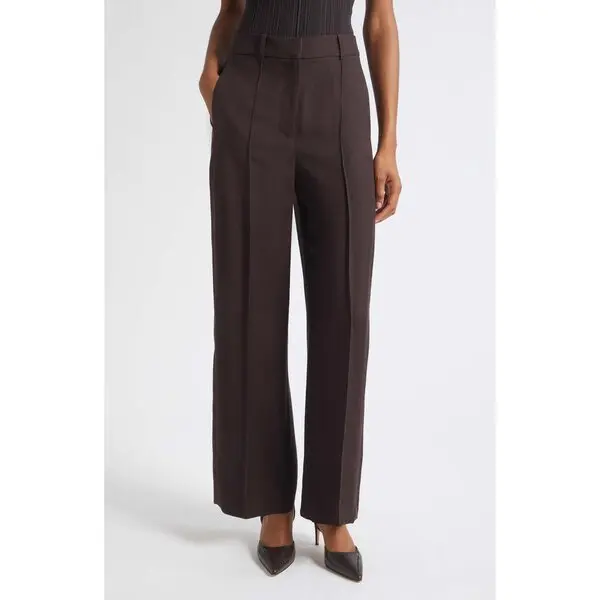 REISS Jodie Wide Leg Trousers - Grape