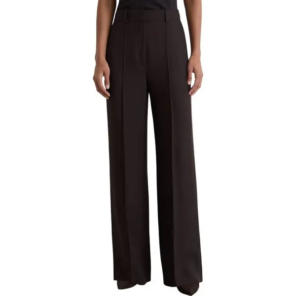 REISS Jodie Wide Leg Trousers - Grape