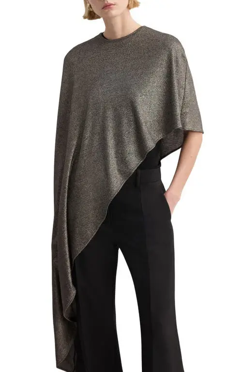 Mango Asymmetric Lurex Cape - Black
