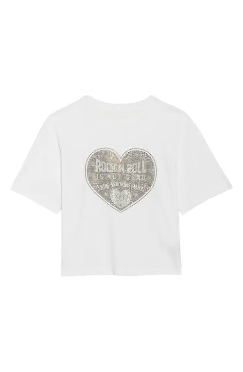 Zadig&Voltaire Taida Embellished Heart Graphic T-shirt - White