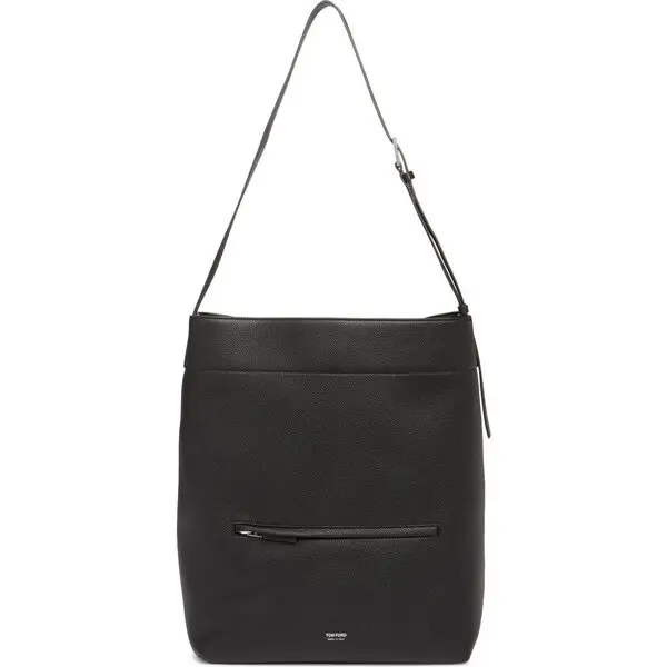 TOM FORD Soft Line Leather Bucket Bag - Naa Black