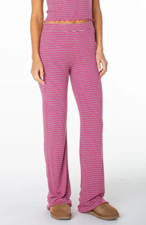Roxy Ribbed Flare Pants - Ibis Rose