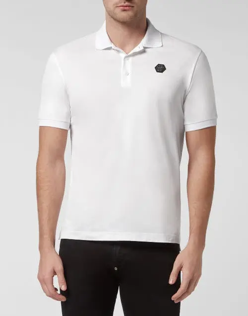 Philipp Plein Slim Fit Polo Shirt Ss Luxe - White