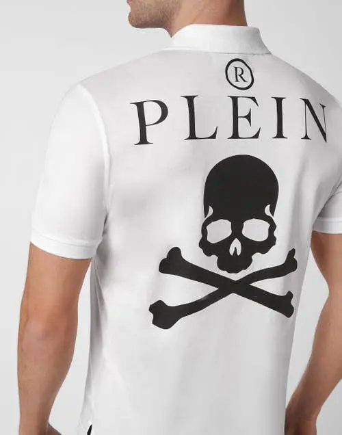 Philipp Plein Slim Fit Polo Shirt Ss Luxe - White