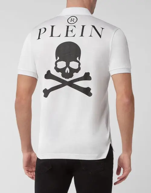 Philipp Plein Slim Fit Polo Shirt Ss Luxe - White