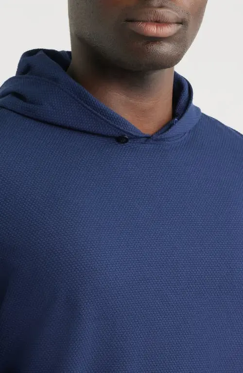 Johnnie-o Stretch Cotton Blend Pebble Hoodie - Navy