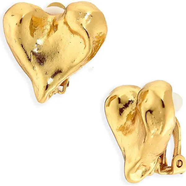 KARINE SULTAN Molten Heart Clip-on Earrings - Gold