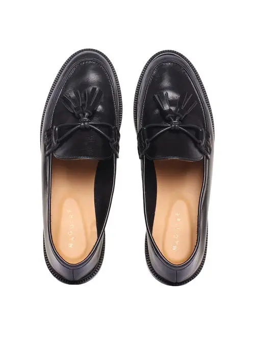 MAGUIRE SHOES Douro Leather Tassel Loafers - Black