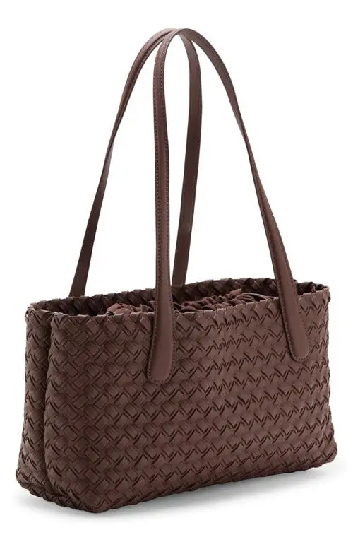 Mango Braided Faux Leather Tote Bag