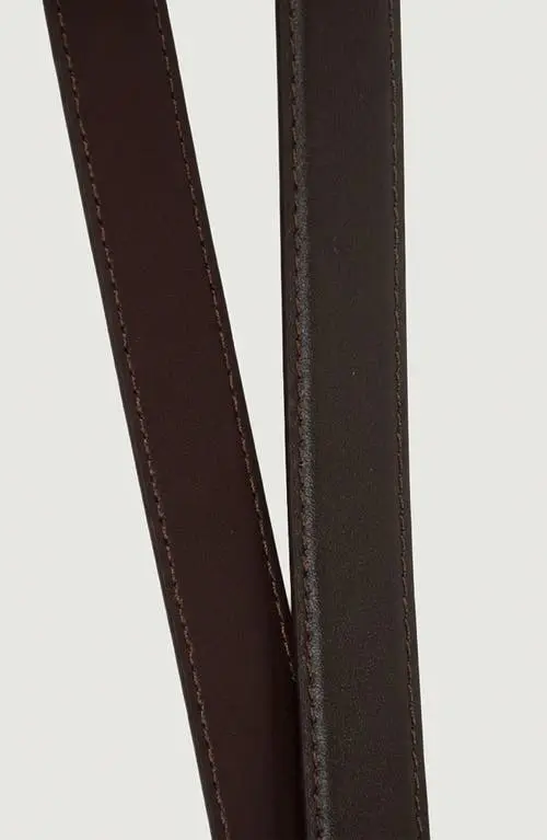 MODENAIRE Engraved Buckle Leather Belt - Brown