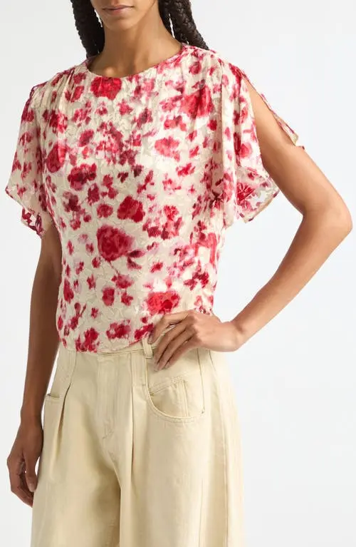 Isabel Marant Étoile Hervane Floral Burnout Devoré Georgette Top