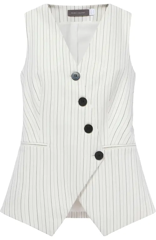 Mint Velvet Pinstripe Asymmetric Waistcoat