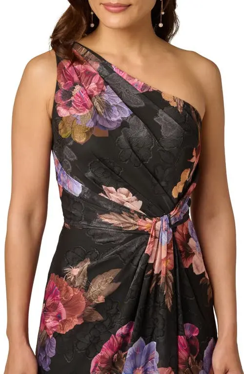 Adrianna Papell One-shoulder Chiffon Gown