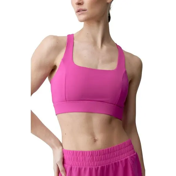 BORN LIVING YOGA Padma 2.0 High-support Performance Sports Top - Fuxia