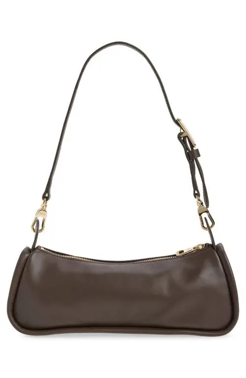 Longchamp Roseau Leather Shoulder Bag - Mocha